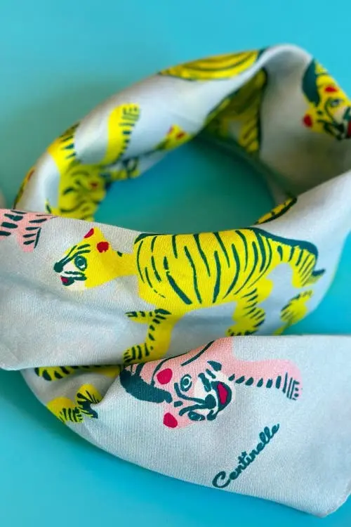 CENTINELLE Nodding Tigers Cotton Silk Bandana