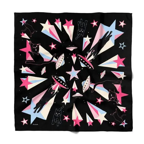 CENTINELLE Cat Abduction Cotton-silk Bandana - Black