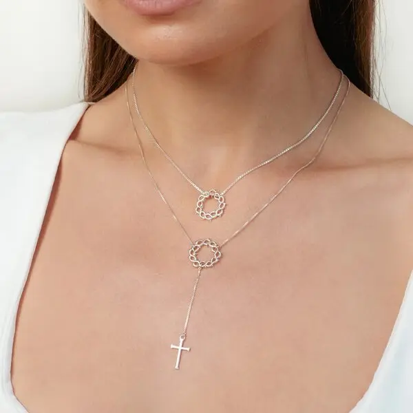 RIZEN JEWELRY Crown Of Thorns Pendant Necklace - Sterling Silver