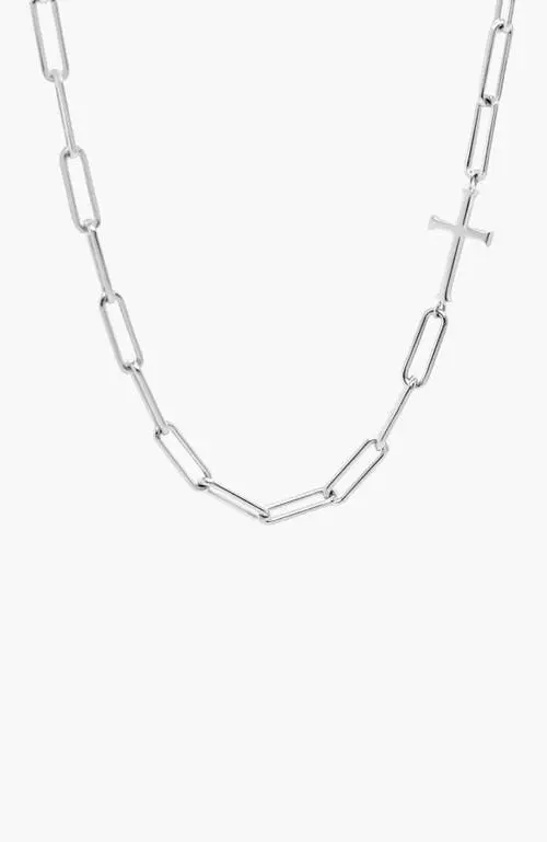 RIZEN JEWELRY Chain Breaker Cross Pendant Necklace - Sterling Silver