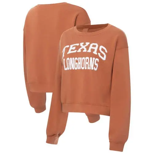 ZOOZATZ Texas Longhorns Chenille Cropped Sweatshirt