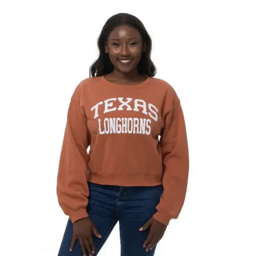 ZOOZATZ Texas Longhorns Chenille Cropped Sweatshirt