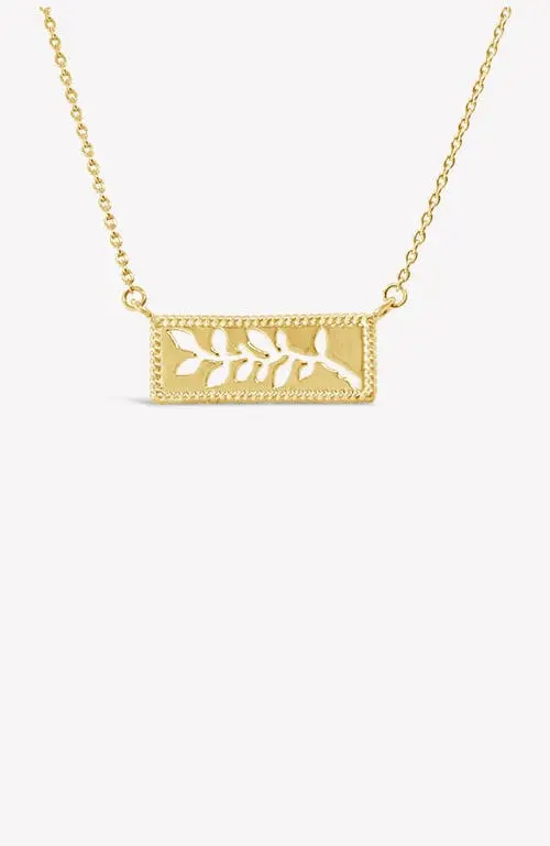 RIZEN JEWELRY Olive Branch Medallion Necklace - 18k Gold Plated