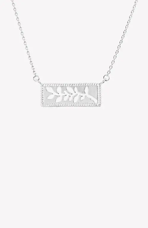 RIZEN JEWELRY Olive Branch Medallion Necklace - Sterling Silver