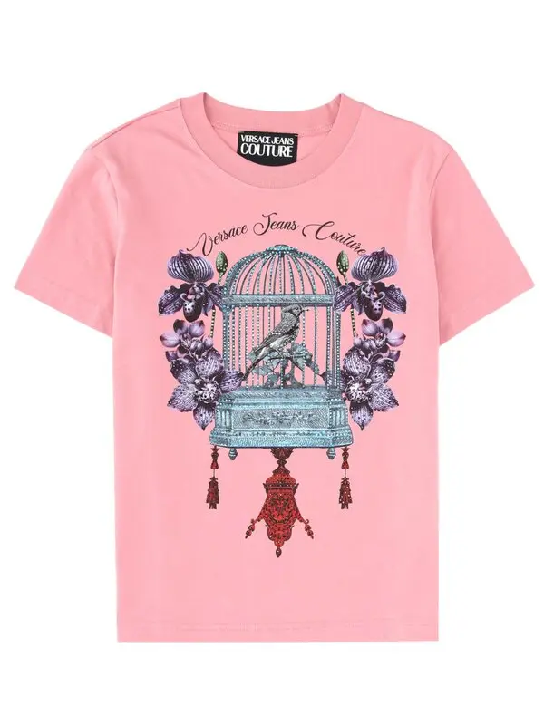 Versace T-shirt With Print - Pink