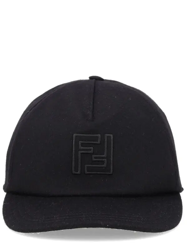 Fendi Wool And Cashmere Baseball Hat - Black