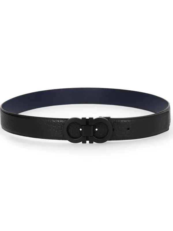 FERRAGAMO Reversible "hooks" Belt - Black