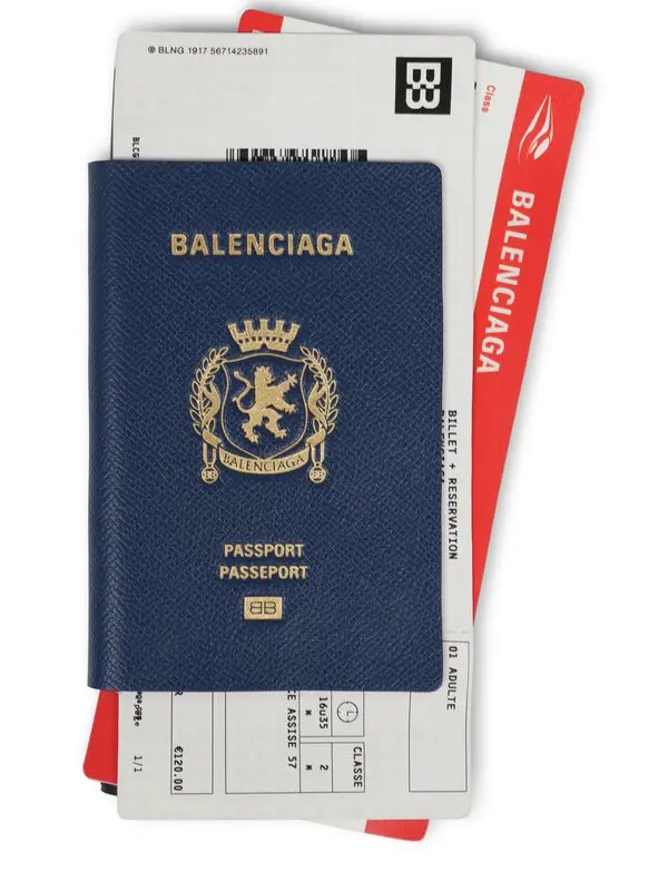 Balenciaga Passport 2 Tickets" Wallet - Blue