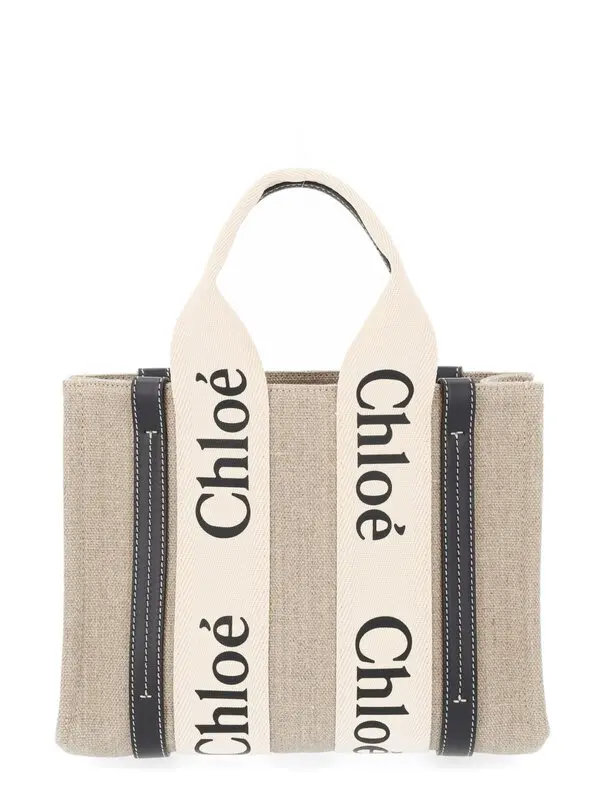 Chloé Tote Bag With Logo - Beige