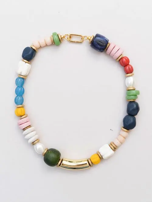 BY LILLA Vintage Beaded Necklace - Multi