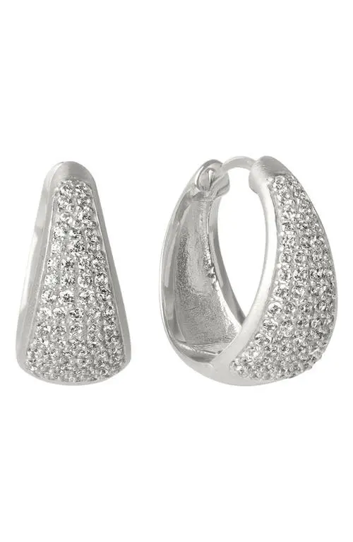 DEAN DAVIDSON Margaux Pavé Hoop Earrings - White Topaz/silver