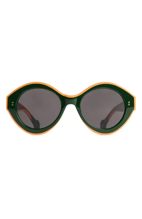 JW Anderson Bumper Round Sunglasses - Green/orange