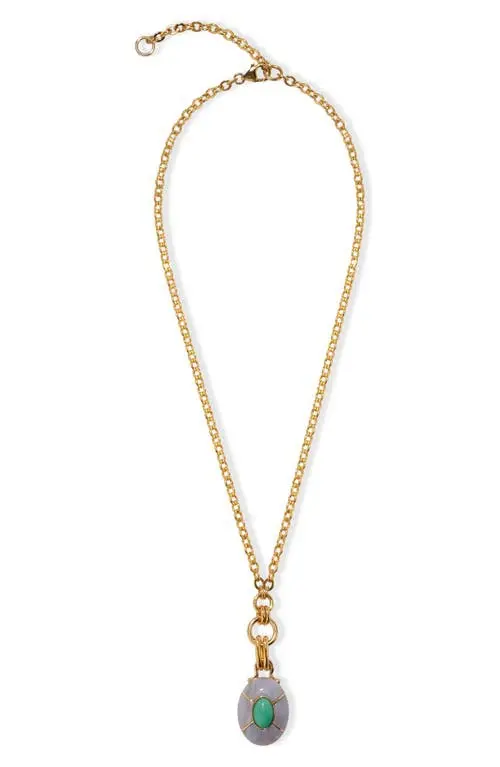 LIZZIE FORTUNATO Yucca Pendant Necklace - Gold/green/grey