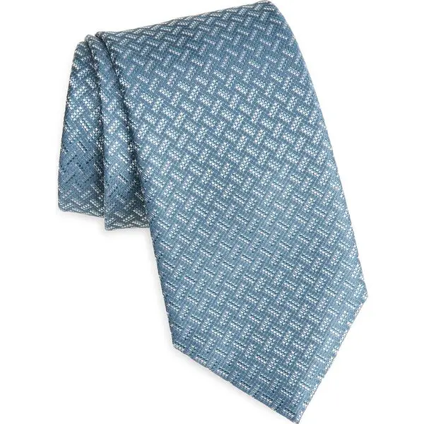 Brioni Geometric Jacquard Silk Tie - Bluette/aqua