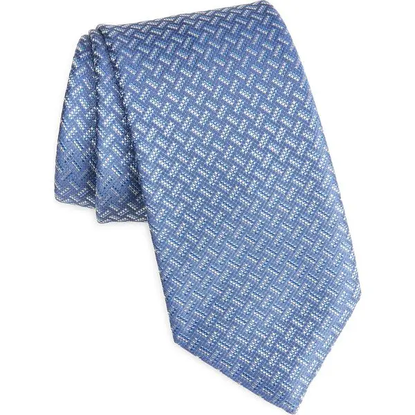 Brioni Geometric Jacquard Silk Tie - Lilac/white