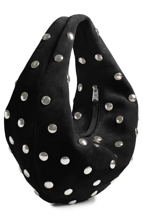 Khaite Olivia Studded Suede Hobo Bag