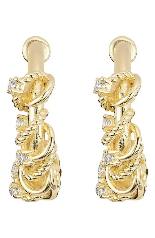 ATHRA LUXE Cubic Zirconia Hoop Earrings - Gold