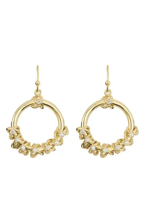 ATHRA LUXE Cubic Zirconia Frontal Hoop Earrings - Gold