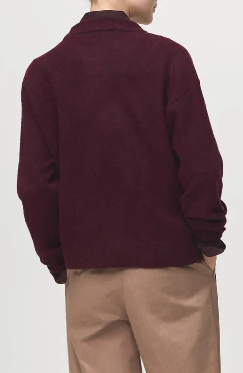 Mango Mariano Crewneck Sweater - Maroon