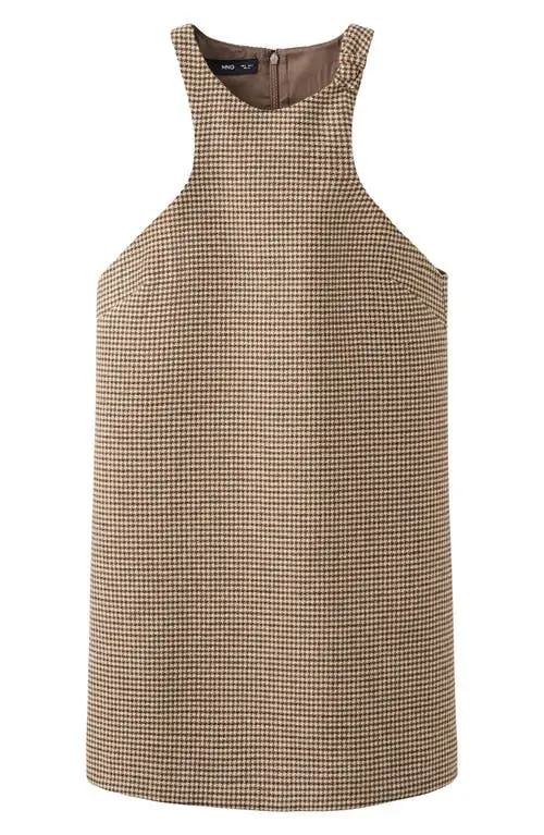Mango Gina Knot-detail Houndstooth Microcheck Dress