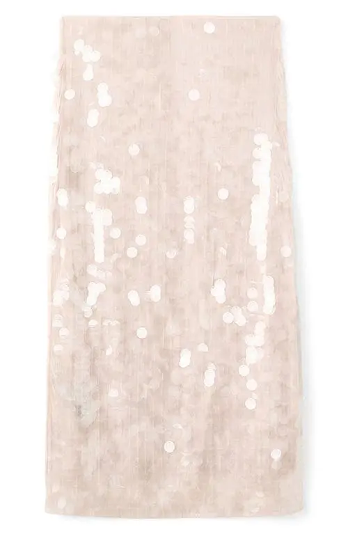 Mango Sequin Paillette Midi Skirt - Ecru