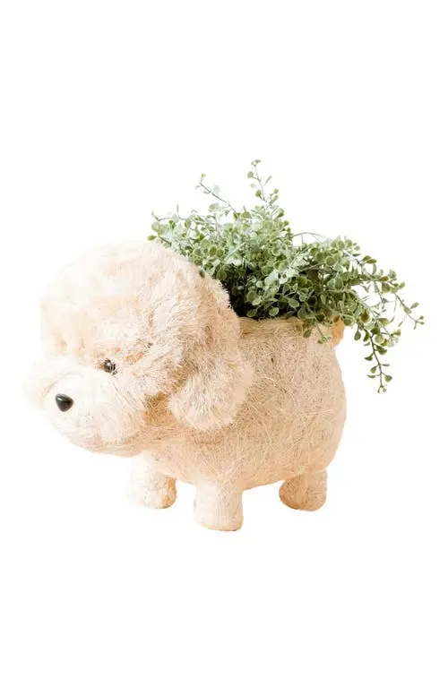 LIKHA Poodle Handwoven Planter - White