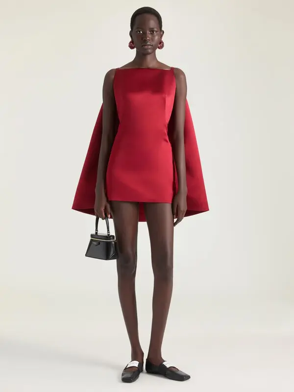 Givenchy Sliced Mini Dress With Cape