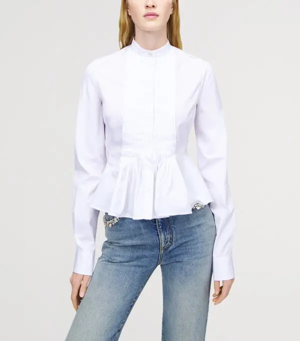 Alexander McQueen Cotton Pleated Blouse
