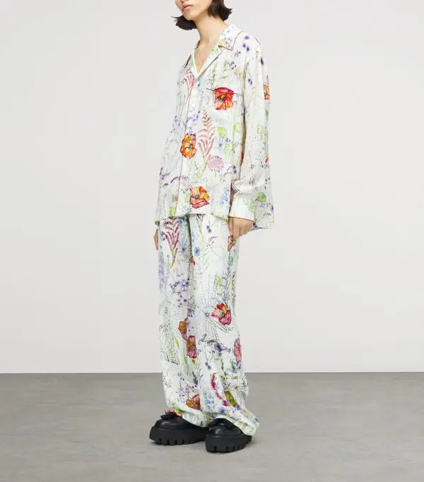 Alexander McQueen Floral Print Silk Shirt