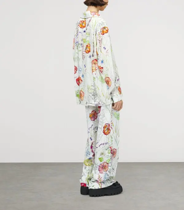 Alexander McQueen Floral Print Silk Shirt