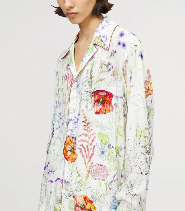 Alexander McQueen Floral Print Silk Shirt