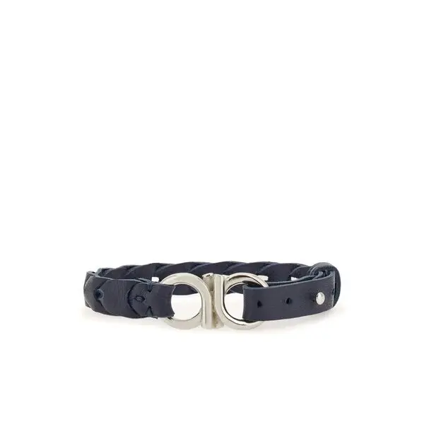FERRAGAMO Gancini Braided Bracelet - Blue