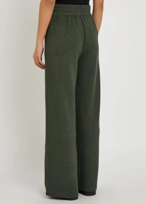 Varley Wide Leg Stretch-jersey Sweatpants - Olive