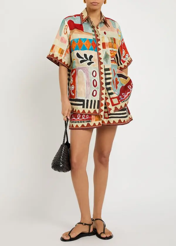 ALEMAIS Alémais Michelle Printed Linen Shirt