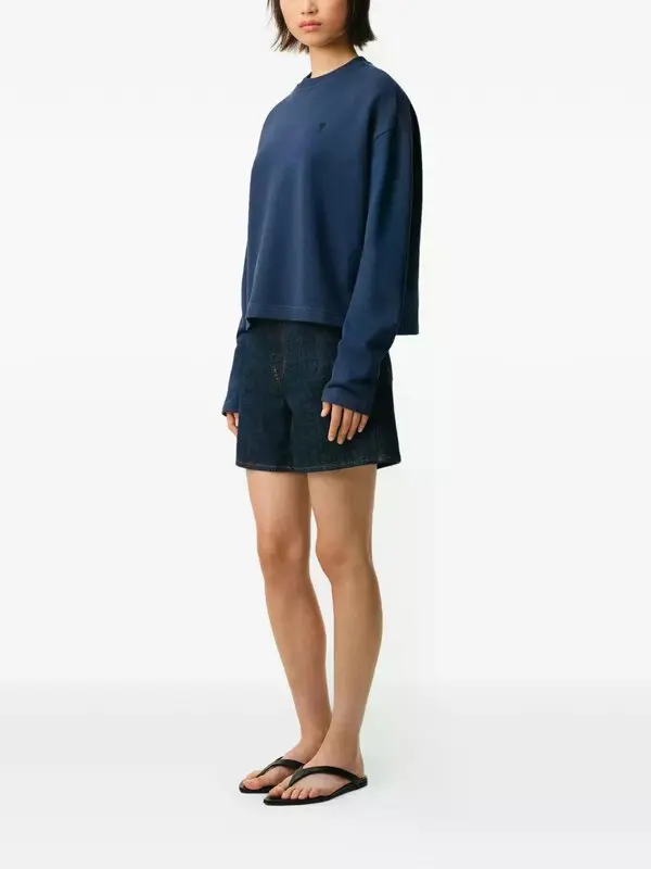 AMI Paris De Coeur Cropped Sweatshirt