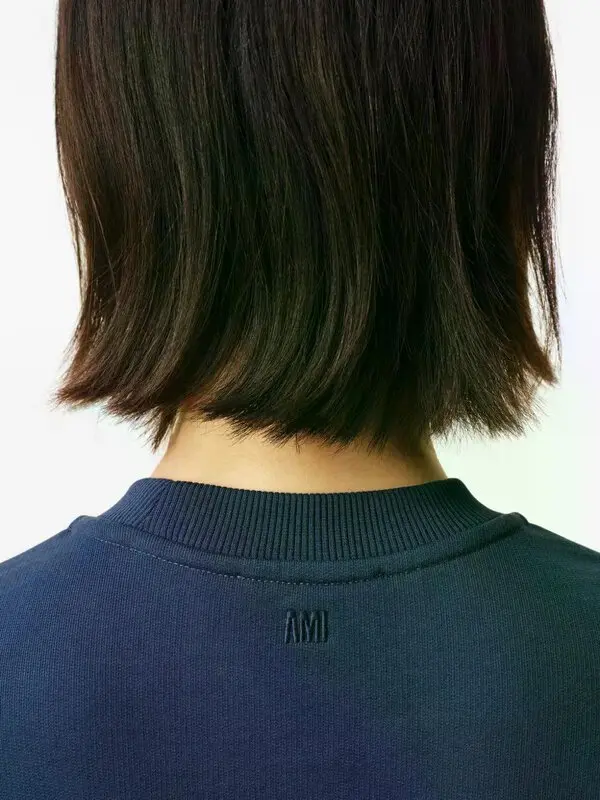 AMI Paris De Coeur Cropped Sweatshirt