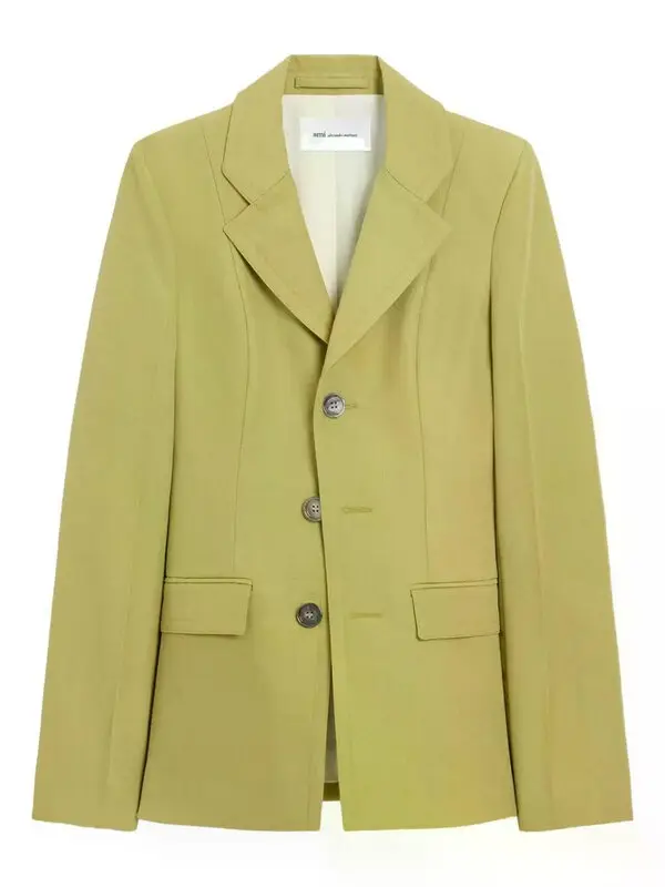 AMI Paris Wool Single-breasted Fitted Jacket - Green