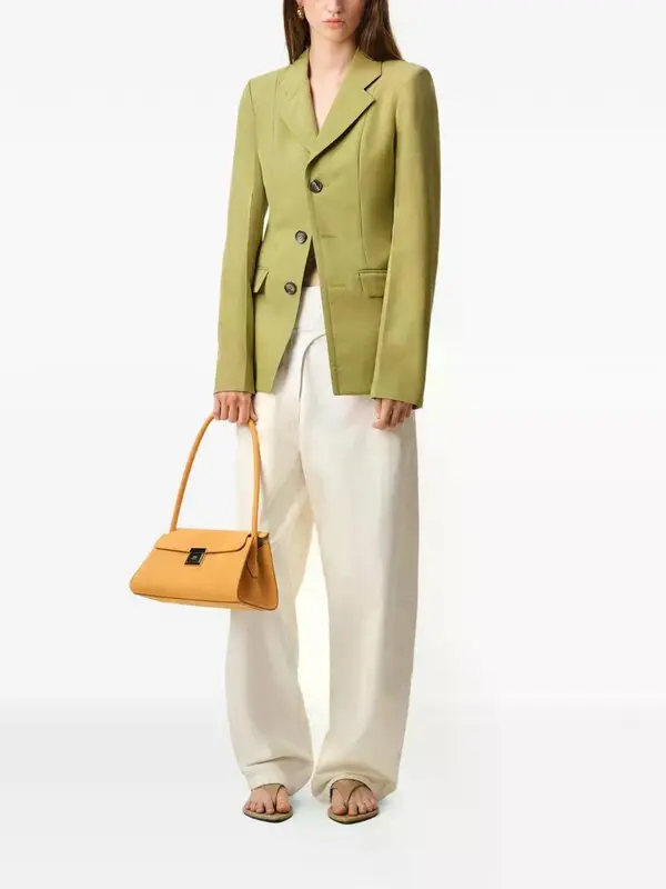 AMI Paris Wool Single-breasted Fitted Jacket - Green