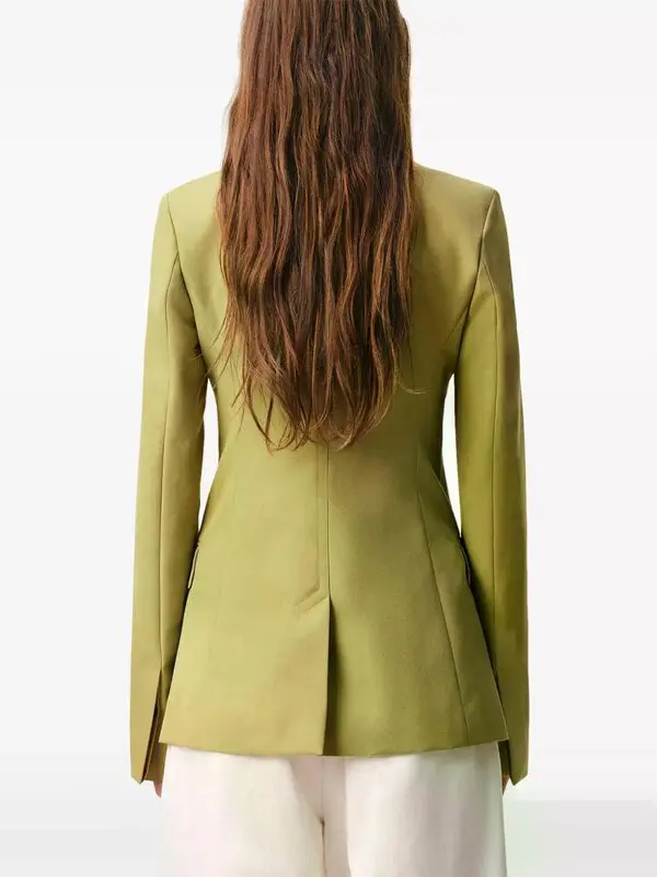 AMI Paris Wool Single-breasted Fitted Jacket - Green