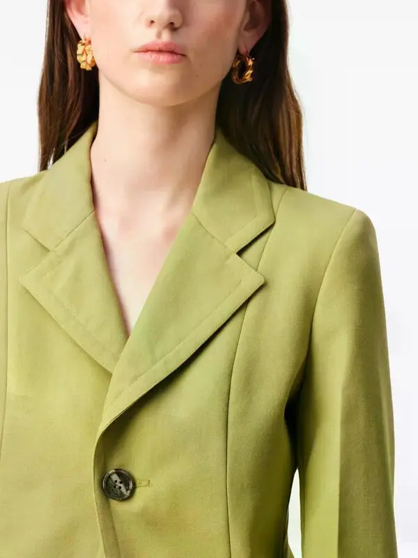 AMI Paris Wool Single-breasted Fitted Jacket - Green