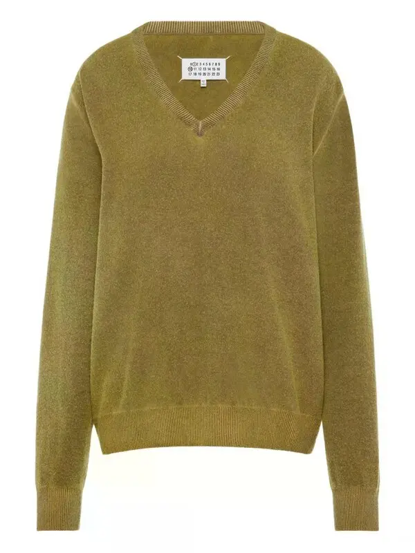 MAISON MARGIELA Knit Virgin Wool V-neck Sweater