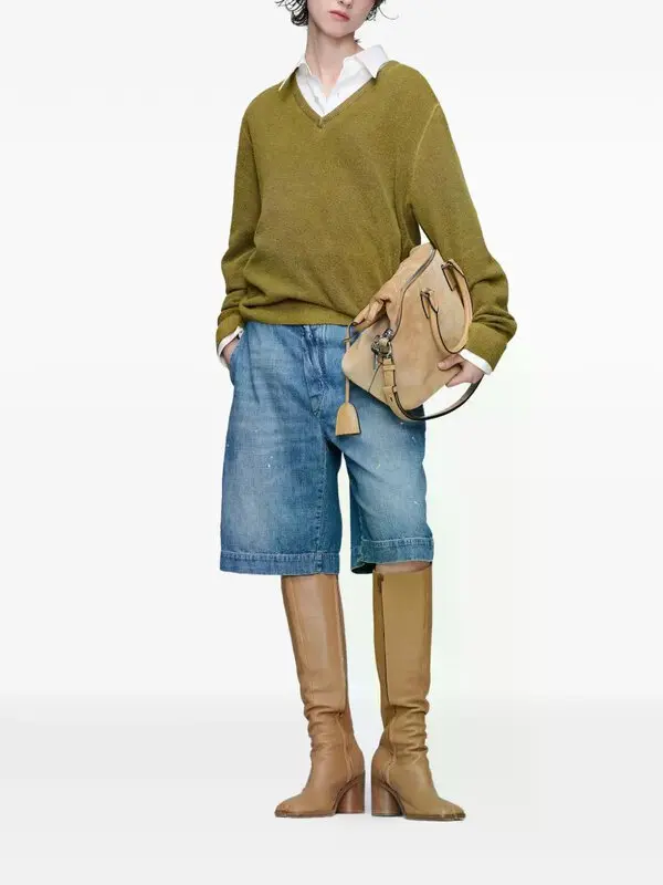 MAISON MARGIELA Knit Virgin Wool V-neck Sweater