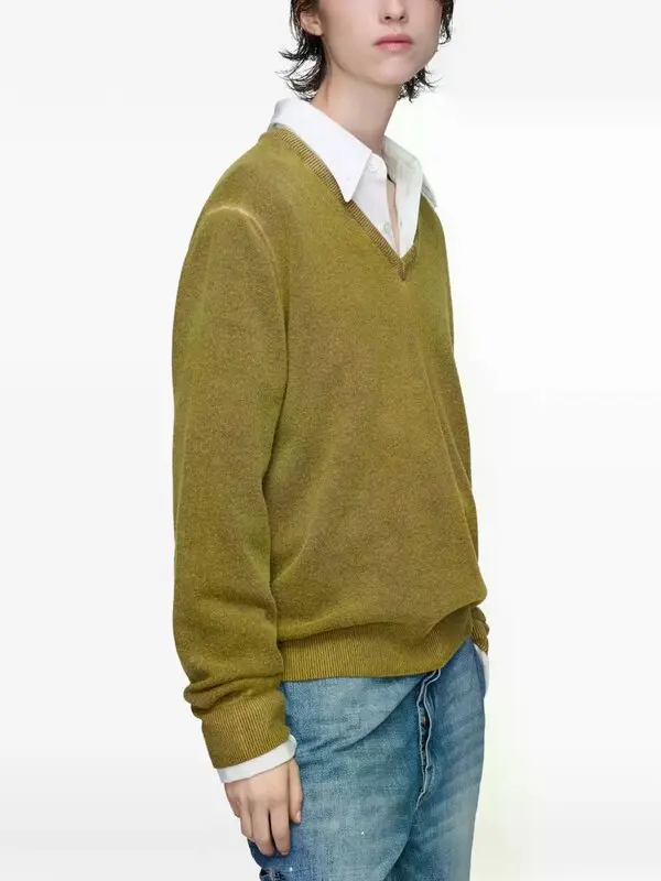 MAISON MARGIELA Knit Virgin Wool V-neck Sweater
