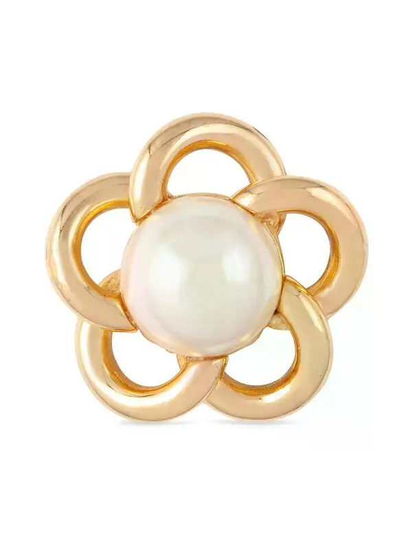 Dior 1980s Floral Brooch - Gold