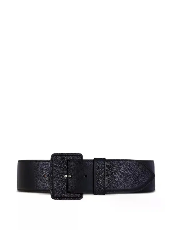 Maison Vaincourt Square Buckle Leather Belt - Black