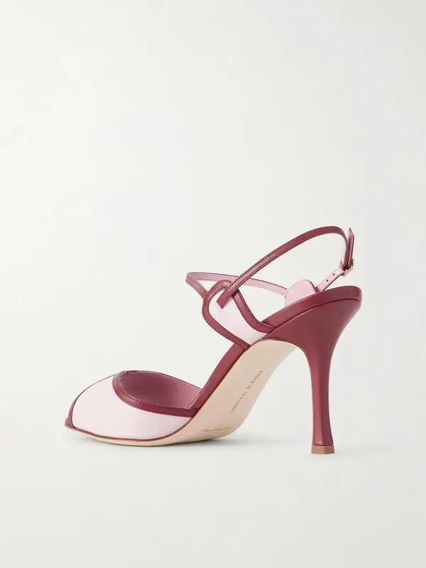 Manolo Blahnik Todda 90 Two-tone Leather Sandals - Pink