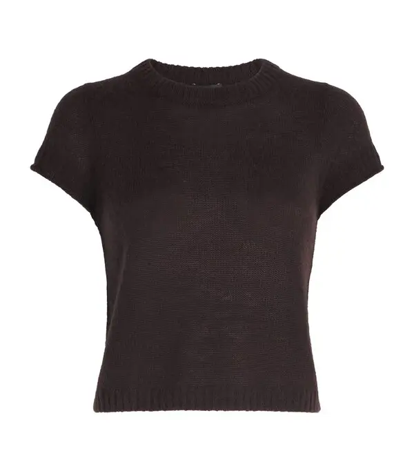 ME+EM Wool-cashmere-silk Knitted T-shirt - Brown