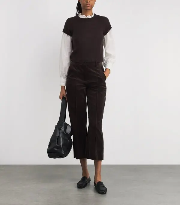 ME+EM Wool-cashmere-silk Knitted T-shirt - Brown