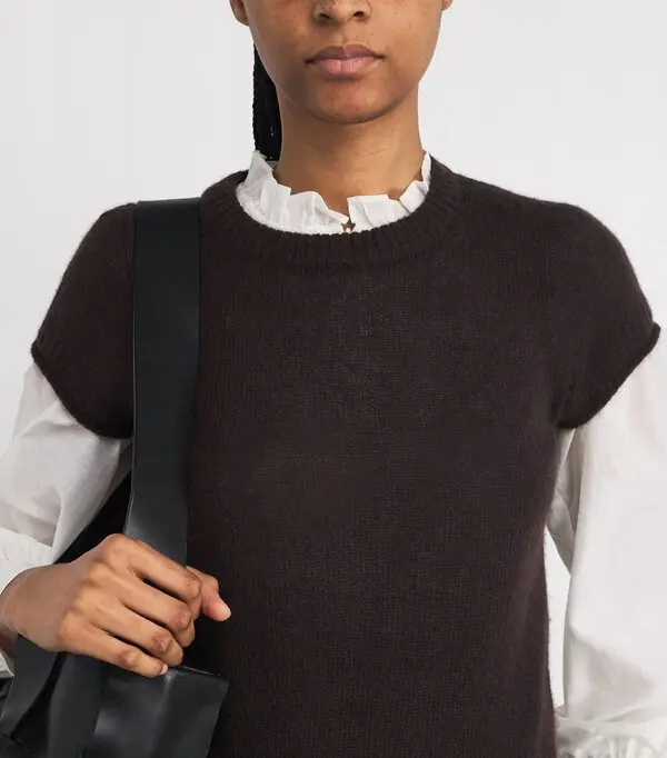 ME+EM Wool-cashmere-silk Knitted T-shirt - Brown