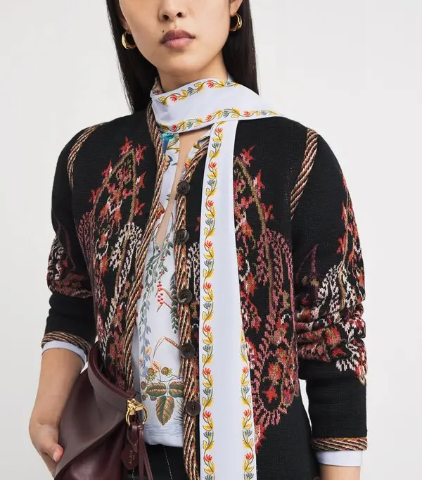 Etro Wool-blend Jacquard Cardigan - Black